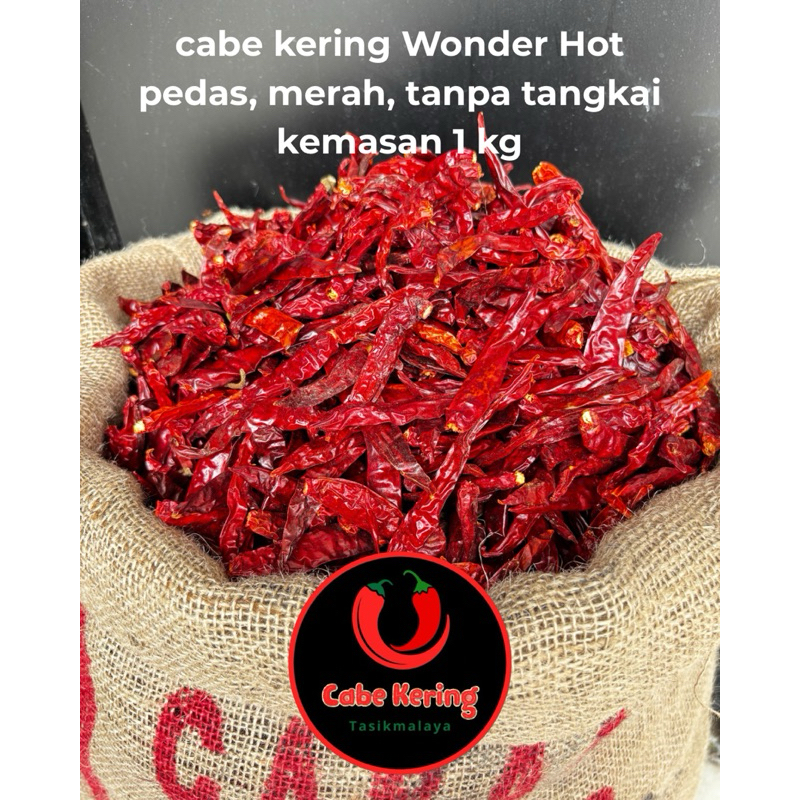 Jual CABE KERING JAPLAK WONDER HOT PEDAS TANPA TANGKAI KEMASAN 1KG ...