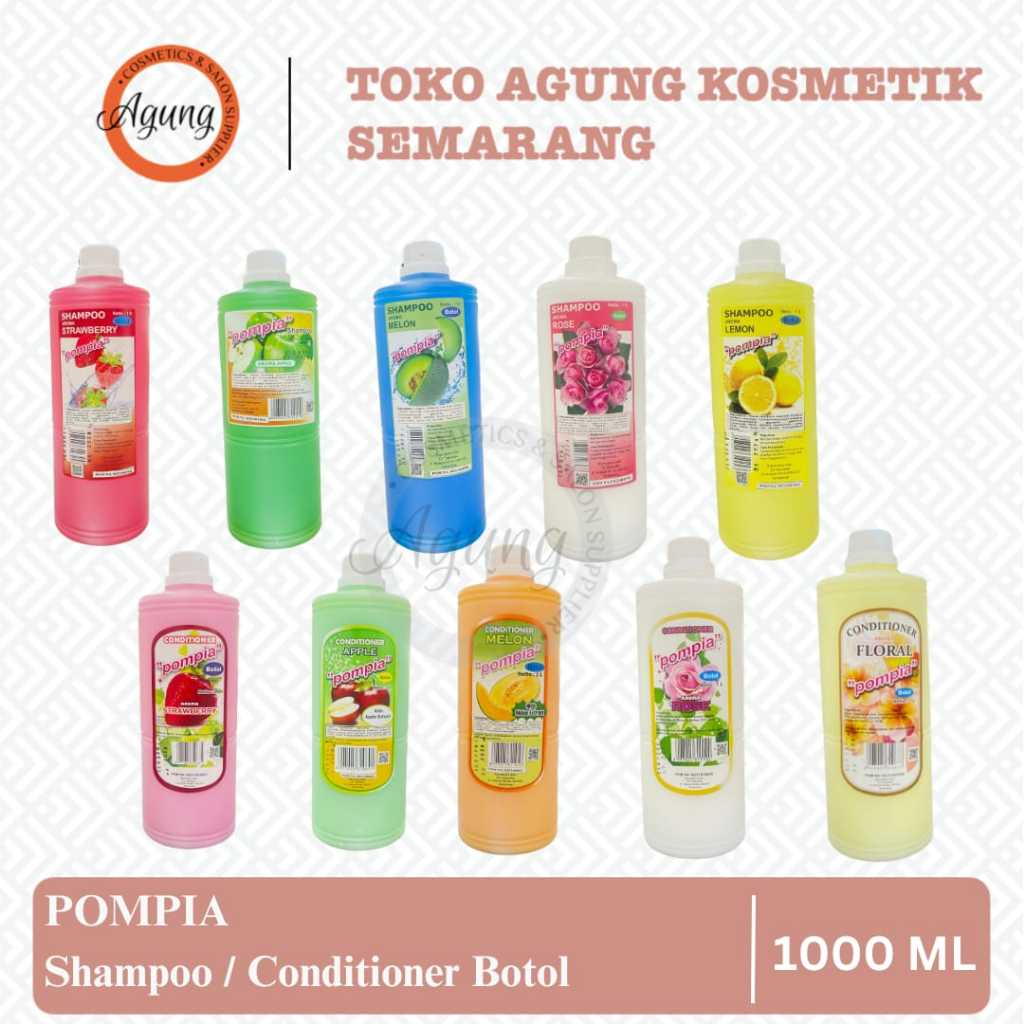 Jual [AGUNGSMG] - POMPIA SHAMPOO/ CONDITIONER BOTOL 1 LITER | Shopee Indonesia