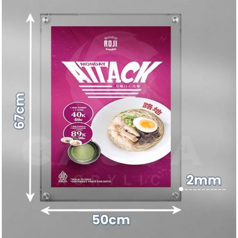 Jual Frame Dinding Akrilik A2 / Frame Akrilik Dinding Frame Display ...
