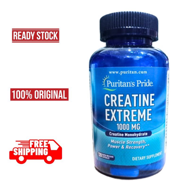 Jual Puritans Pride Creatine Extreme 1000mg Monohydrate 120 Softgels ...