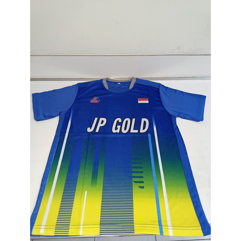 Jual Baju Badminton JP GOLD / Kaos Bulutangkis Murah Obral Logo JP GOLD ...