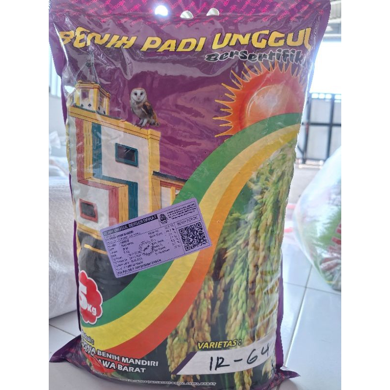 Jual Benih padi unggul IR64 Burhan / burung hantu bersertifikat kemasan 5kg | Shopee Indonesia