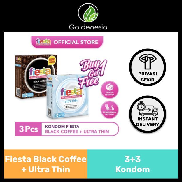 Jual Beli 1 Gratis 1 Kondom Fiesta Ultra Thin Isi 3 Sachet + Black ...