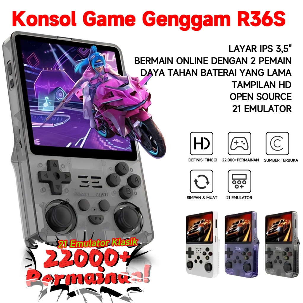 Jual 【Barang Baru】Game R36S Handheld Retro 18000+ Mini Arcade Game ...
