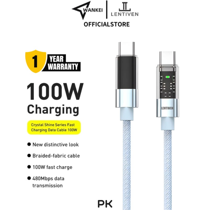 Jual WANKEI LENTIVEN 100W kabel data Fast Charging Micro usb Type C TO ...