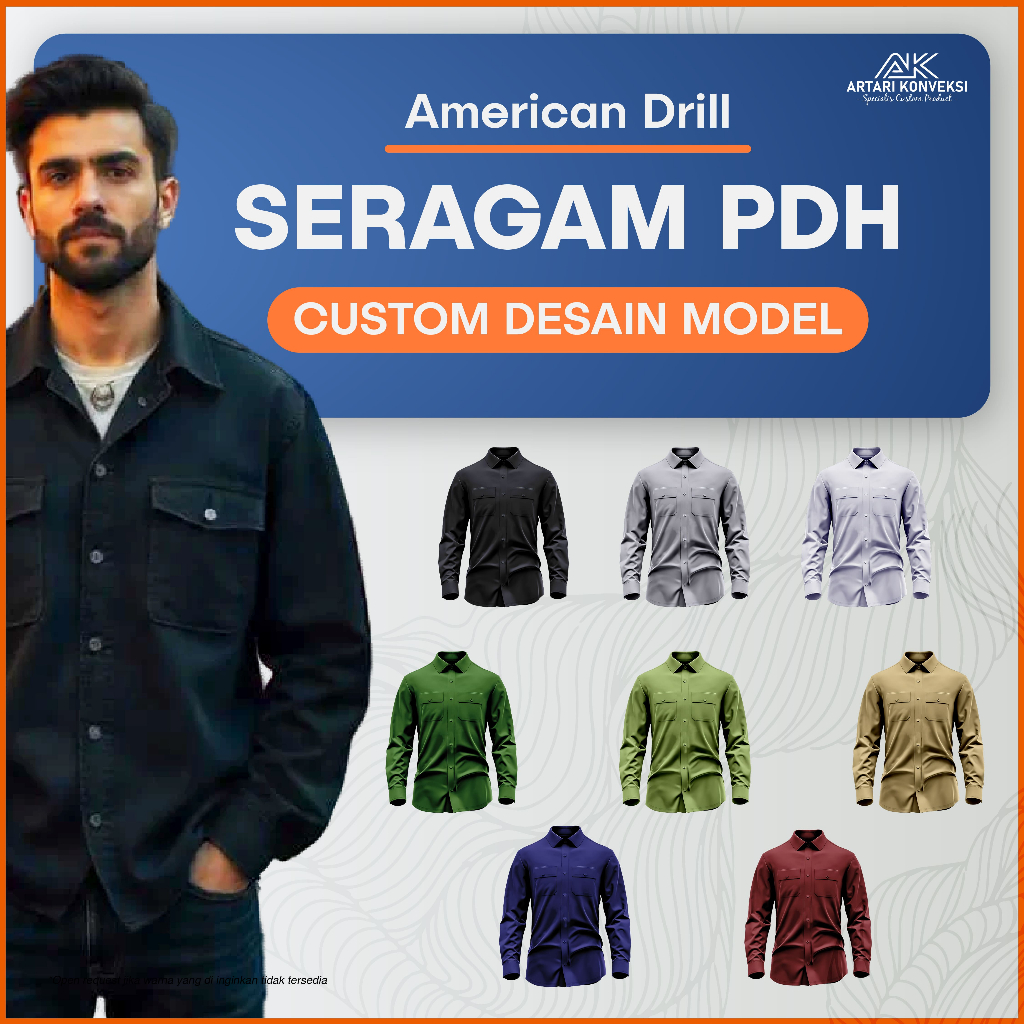 Jual SERAGAM PDH POLOS MURAH | CUSTOM DESAIN | LONG SLEEVE | PREMIUM ...