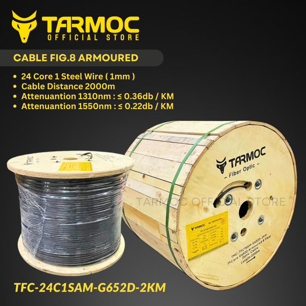 Jual Tarmoc TFC-24C1SAM-G652D-2KM | Cable Fig 8 Armoured 24 Core 2000m ...