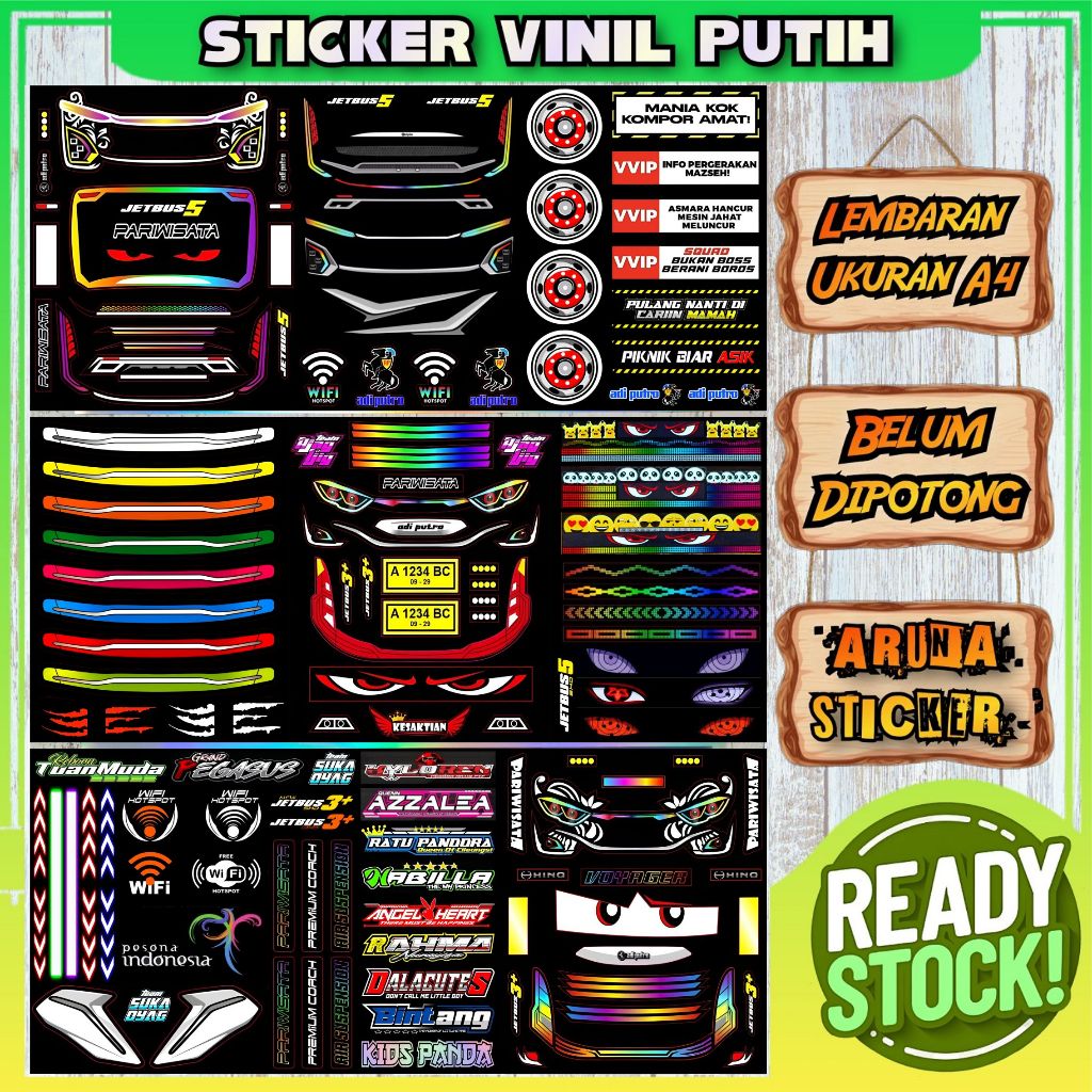 Jual Sticker Miniatur Bus Aksesoris Bahan Vinil Ukuran A4 / Aksesoris ...