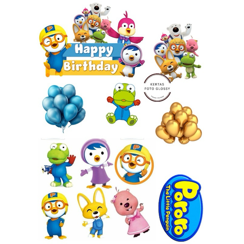 Jual TOPPER PORORO MURAH/ Topper Cake Pororo Free Request Nama | Shopee ...