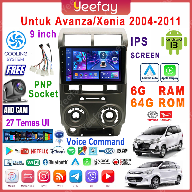 Jual Untuk Avanza/Xenia 2004-2011 6G+64G Android 13 Head Unit Termasuk ...