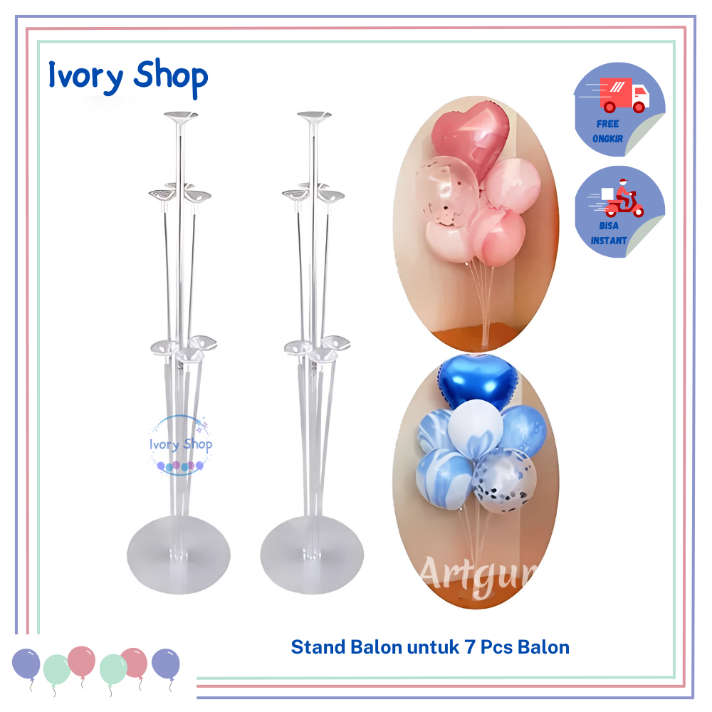 Jual Stand Balon untuk 7 Pcs Balon / Standing Balon plus tatakan ...