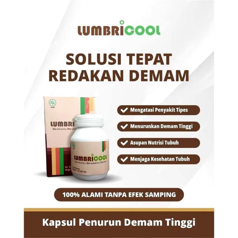Jual KAPSUL LUMBRICOOL KAPSUL PENURUN DEMAM TINGGI TIFOID TYPUS BADAN ...