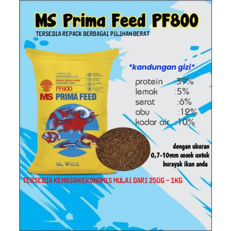 Jual repack pelet apung PRIMA FEED PF 800 kemasan hemat 1kg | Shopee ...