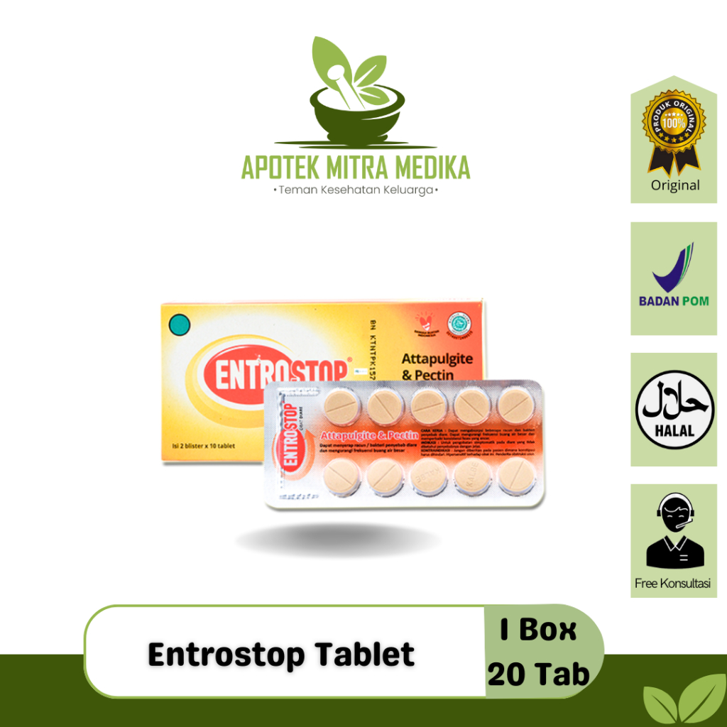 Jual Entrostop Tablet 1 Box isi 20 Tablet - Obat Diare | Shopee Indonesia