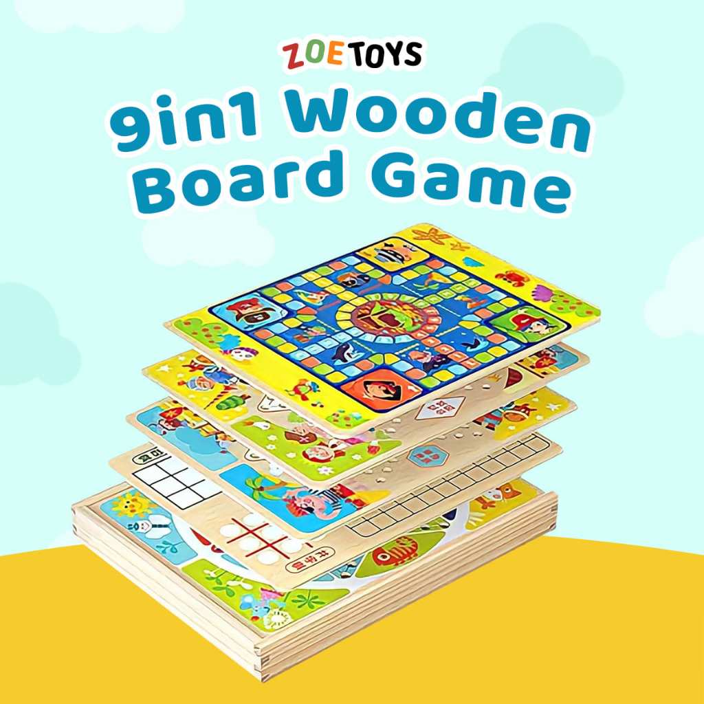 Jual Zoetoys 9in1 Wooden Board Game | Permainan Dadu Ludo Catur Mainan ...