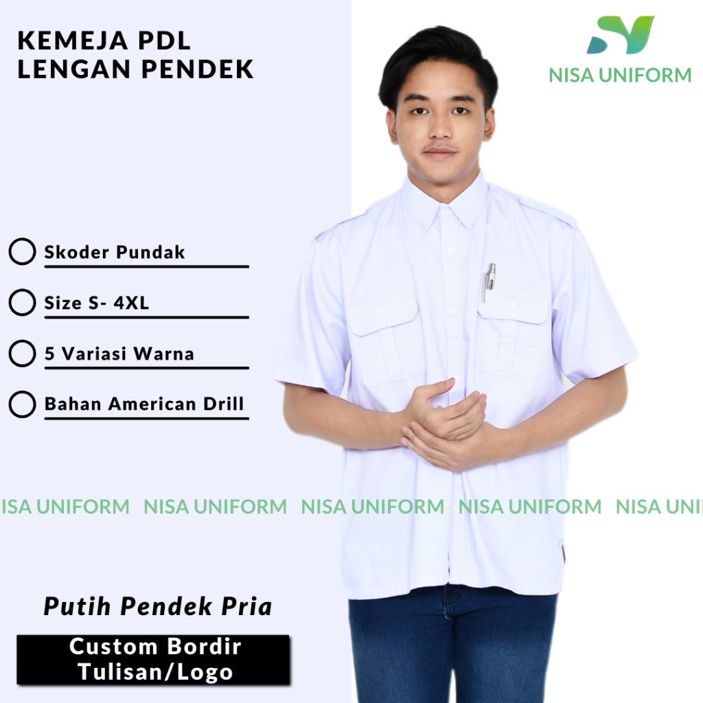 Jual Baju Dinas PDL Harian/Seragam PDL Kantor/Kemeja PDL Lengan Pendek/Seragam PDL Custom Bordir ...