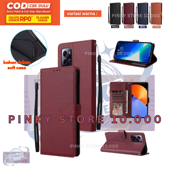 Jual (B) LEATHER FLIP CASE XIAOMI REDMI A1 2022 A2 A3 NOTE 4X NOTE 5 PRO 4A 4X 5A 5+ 5X 6A 8 8A ...