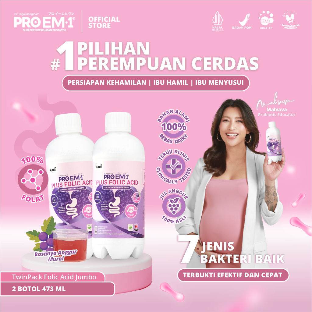 Jual PROEM1 Plus Folic Acid Paket 2 Botol 473ml Pregnancy & Breast-Feeding Supplement | Suplemen ...