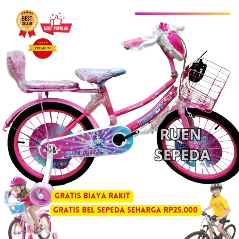 Jual Sepeda Anak Cewek Roda Empat Mini Trendy Princess 16 18 Inch musik ...