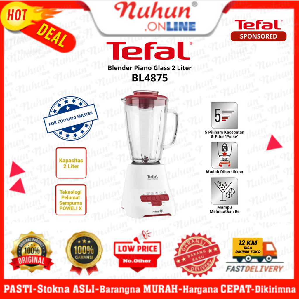 Jual Tefal Blender BL4875 Piano Glass 2 Liter | Shopee Indonesia