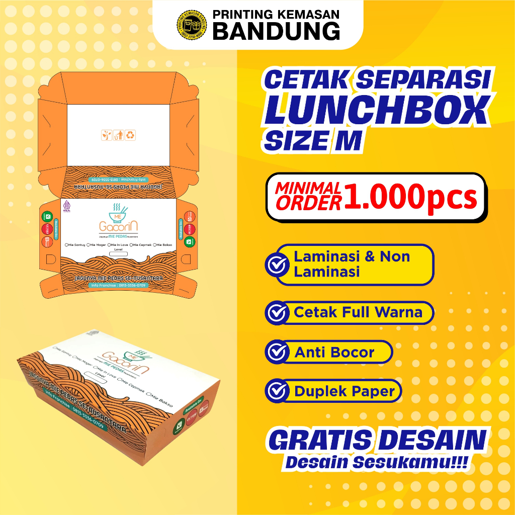 Jual Custom Snack Box Lunch Box Martabak Full Color Separasi Duplek ...