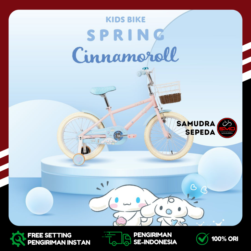Jual Sepeda Anak Mini 12 16 18 Keranjang Element Hello Kitty / SPRING CINNAMOROLL // PMB KUROMI ...