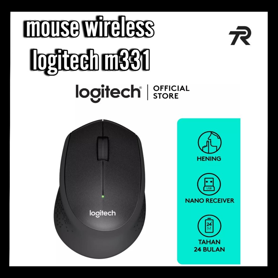 Jual LOGITECH Wireless Mouse Optical M331 SILENT PLUS M-331 BLACK ...