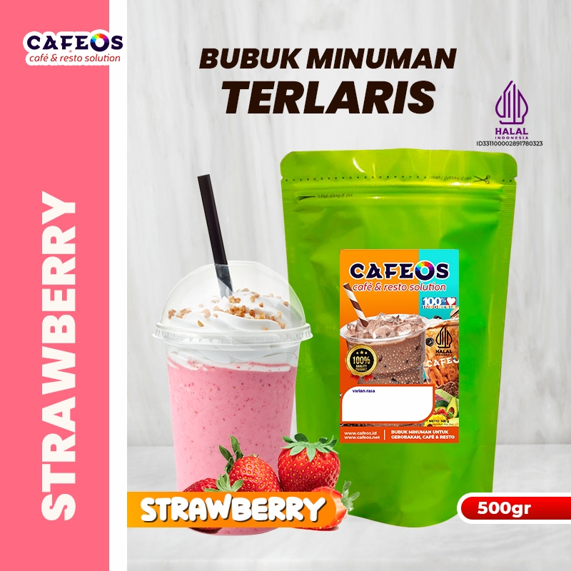 Jual CAFEOS Bubuk Minuman Kekinian Aneka Rasa Buah Strawberry 3IN1 MIX ...