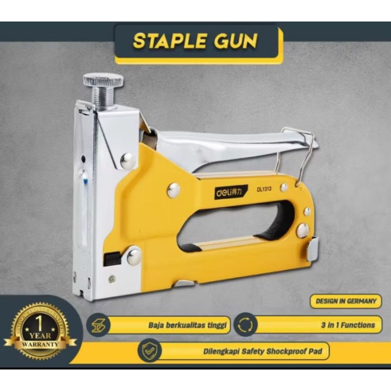 Jual Deli Staple Gun/Staples Tembak 3 in 1 Chromium molybdenum Bisa 3 ...