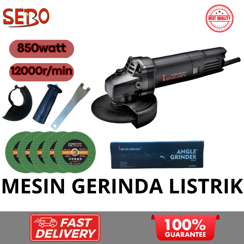 Jual Mesin Gerinda Tangan Listrik Profesional Angle Grinder 4" 850w Mesin Gerinda Pemotong Besi ...