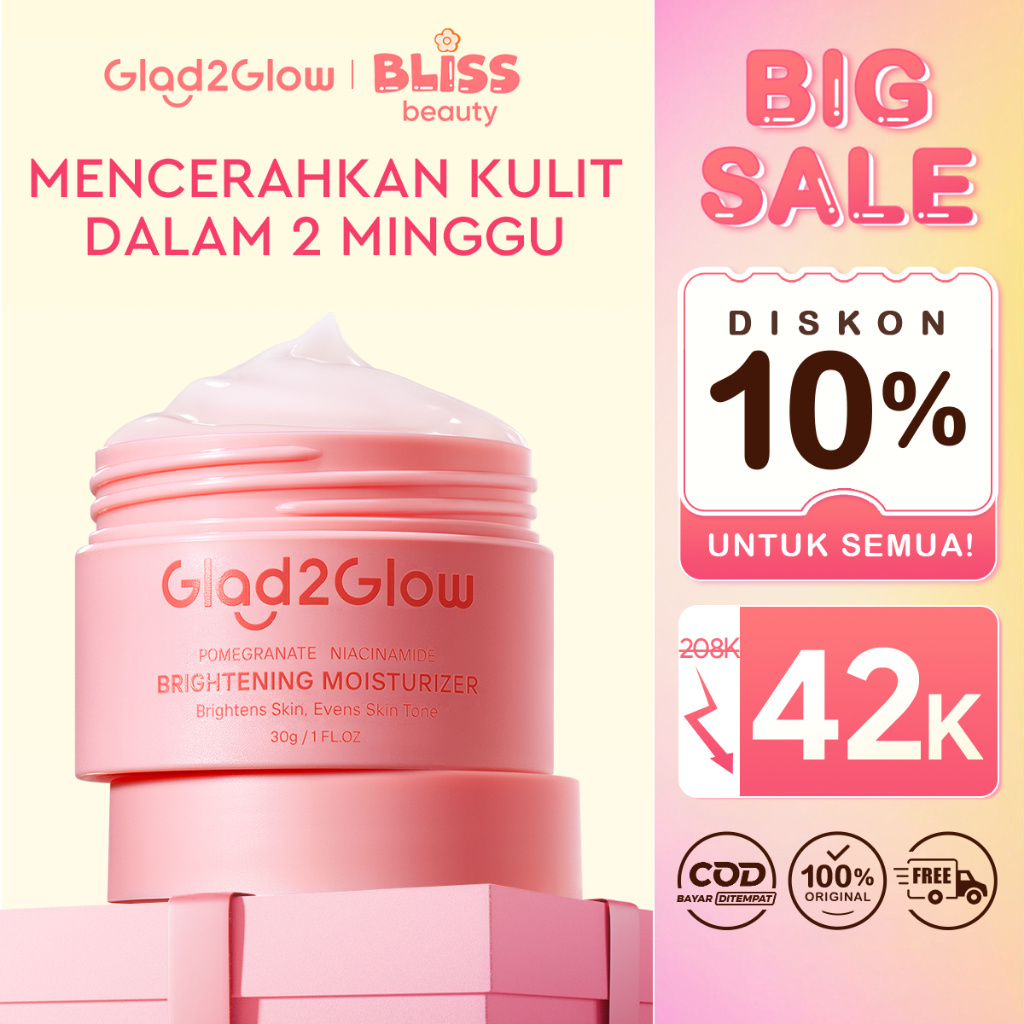 Jual [Toko Resmi] Glad2Glow Pomegranate Niacinamide Brightening ...