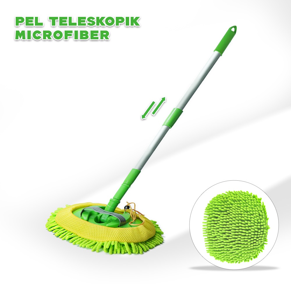 Jual Pel Teleskopik Microfiber Hijau Kepala Pel Lepas Pasang Set Pel ...