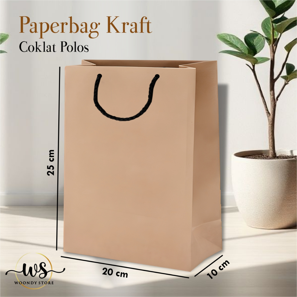 Jual PAPER BAG KRAFT COKLAT POLOS - TAS SOUVENIR PERNIKAHAN BAHAN KRAFT ...