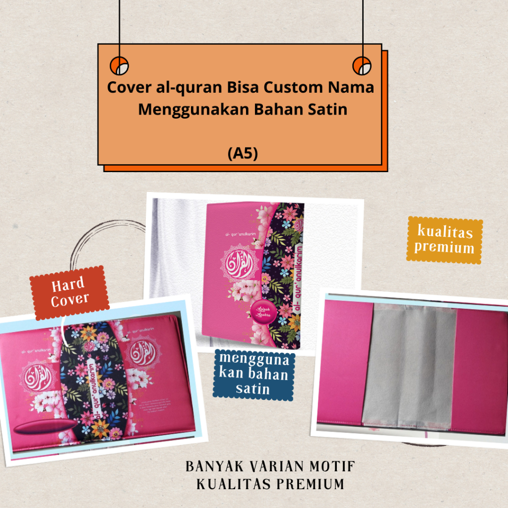 Jual IB - Cover Al-quran Hanya Cover saja BisaCustom Pakai Nama tanpa al-quran ukuran A5 Bahan ...