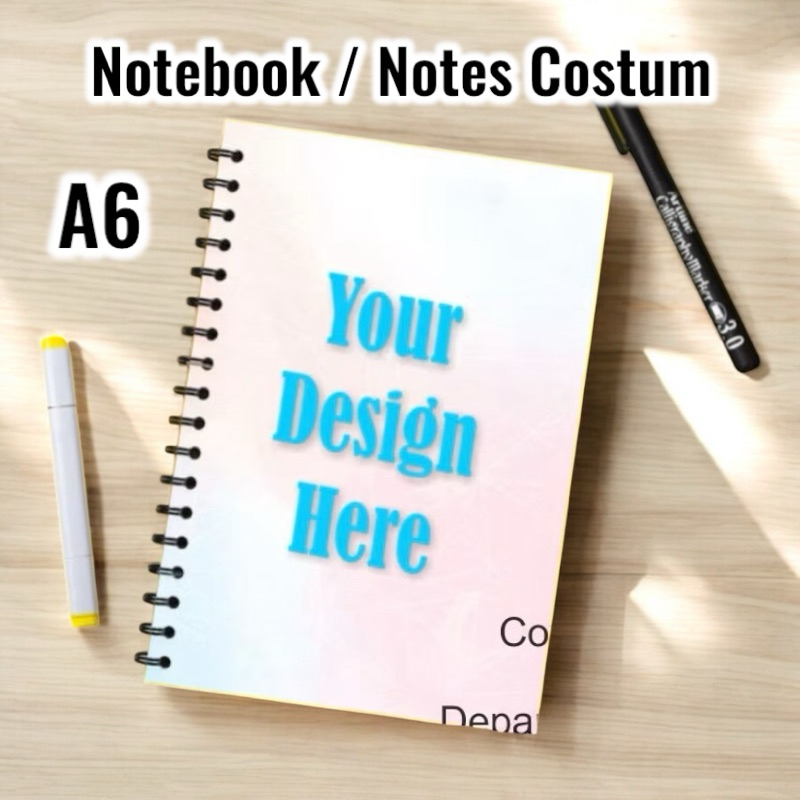 Jual Buku Catatan / Notebook/Notes Spiral Custom A6 isi 50 lembar garis ...