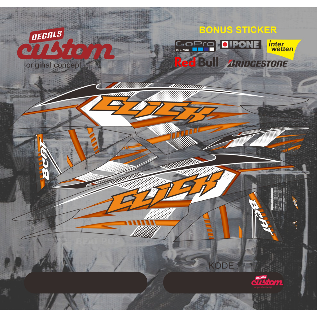 Jual stiker motor honda beat pop striping transparan beat pop decal ...