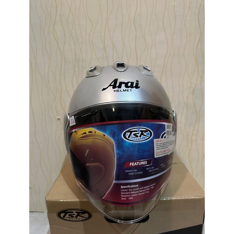 Jual Helm TSR Vz ram abu metalic alumunia silver + spoiler not scott ...