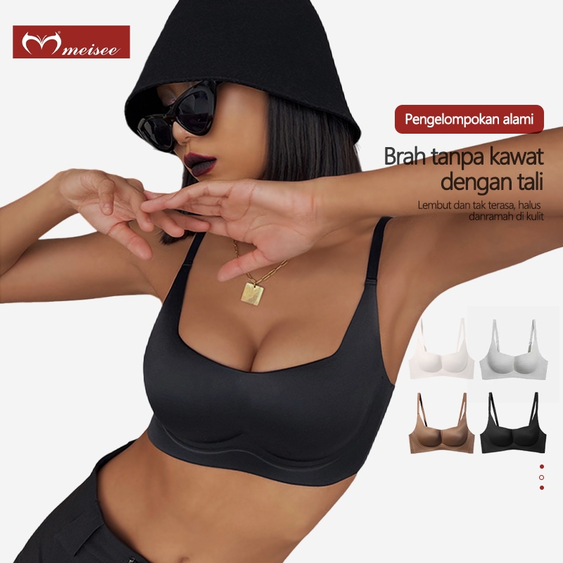 Jual MEISEE BH Bra Wanita Premium Seamless Push up Bra Busa Sedang Tanpa Kawat Jahitan Seamless ...