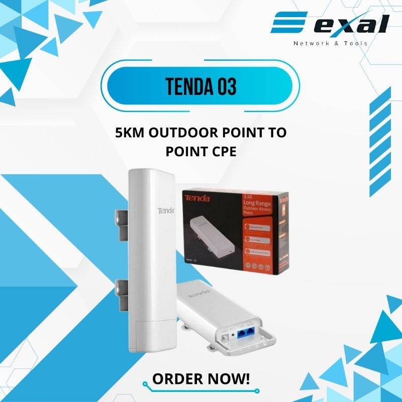 Jual Tenda O3 access point wireless outdoor point to point 300Mbps 5km ...