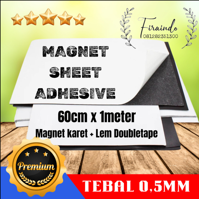 Jual MAGNET Sheet Strip Lembaran Karet + LEM Doubletape Tissue Ukuran 60cm x 100cm Tebal 0,5MM ...