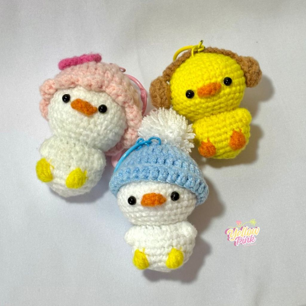 Jual Gantungan Kunci Bebek Lucu || Amigurumi Bebek Keychain || Keychain ...