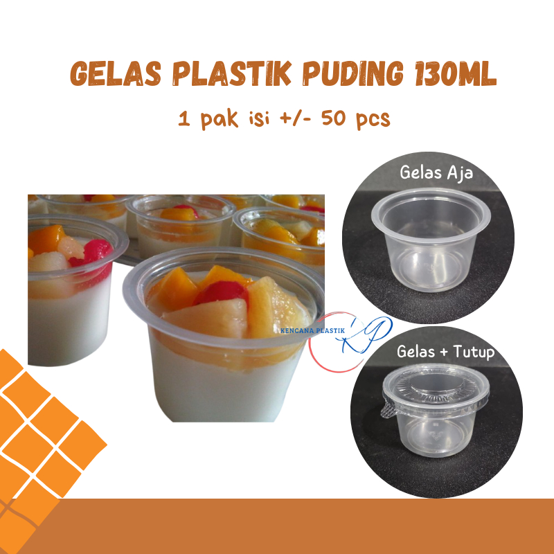 Jual Gelas Plastik Puding 130ml+Tutup l Cup Pudding Jelly 130 ml @50Pcs | Shopee Indonesia