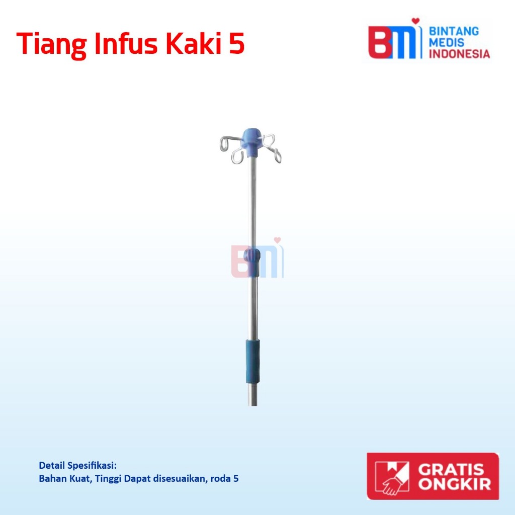 Jual Tiang Infus 5 Roda GTT Stainless Steel dan ABS | Shopee Indonesia