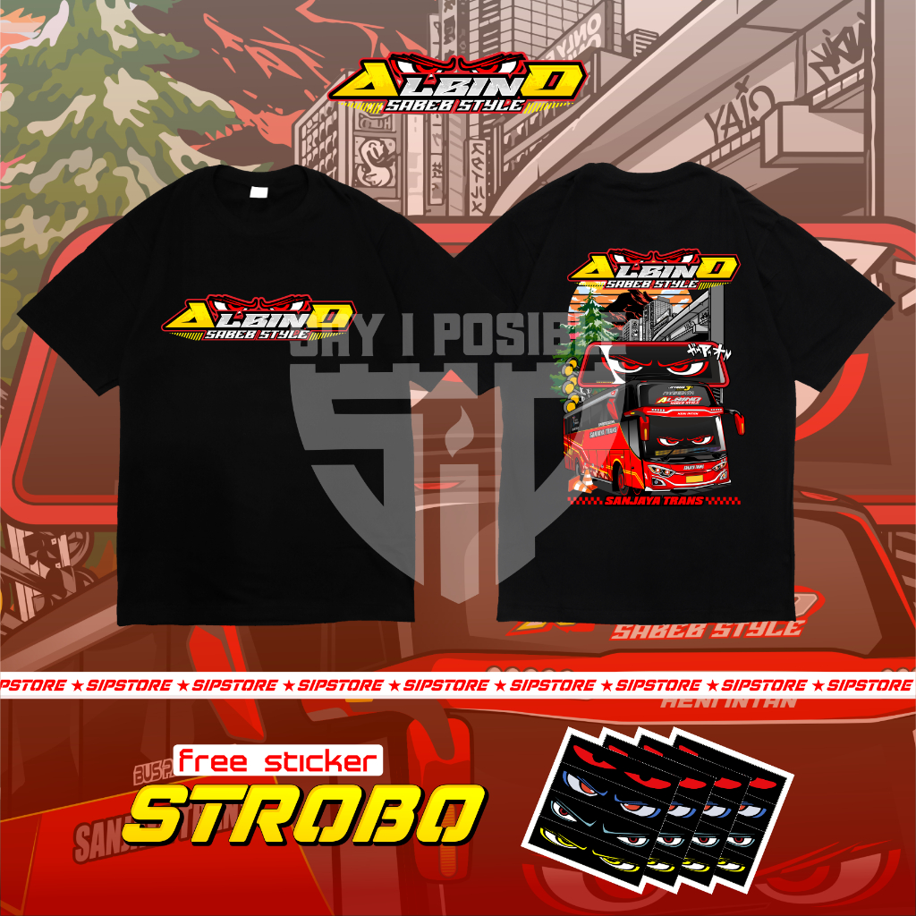 Jual FREE STIKER KAOS BUS MANIA ALBINO STROBO SPESIAL EDITION BAJU ...