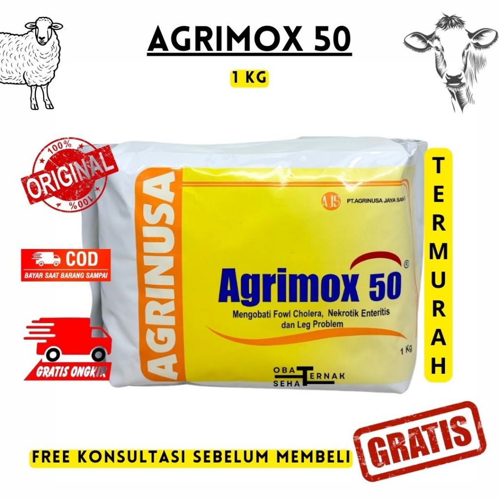 Jual AGRIMOX 50 - 1 KG - TERMURAH - Obat Ayam Flowl Cholera Nekrotik ...