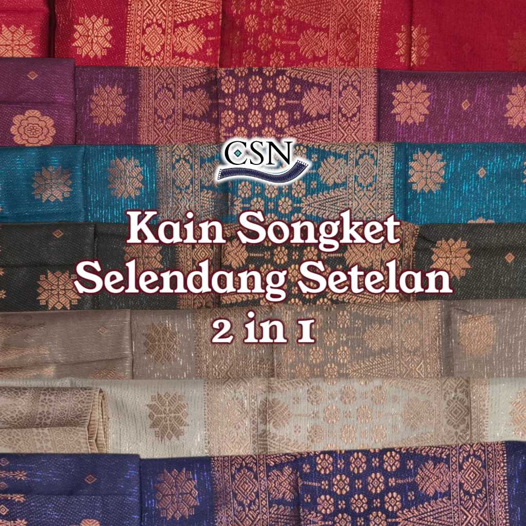 Jual Kain Set Songket Selendang 2 in 1 Motif Terbaru / Kain Bawahan dan ...