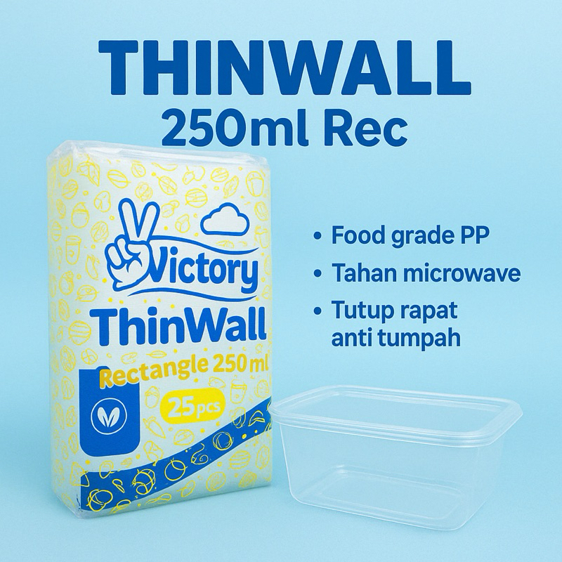Jual Thinwall Victory Persegi Panjang 250ml Rec isi 25pcs Cup Puding ...