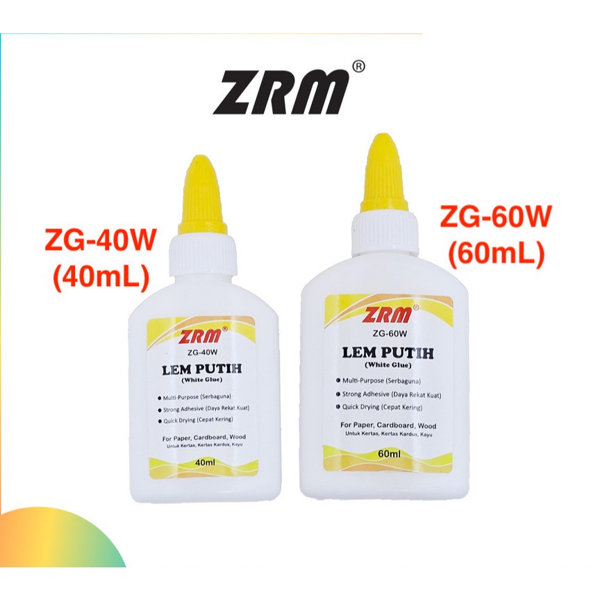 Jual Lem Putih Serbaguna ZRM 40mL / 60mL Original (1 PCS) / Multi ...