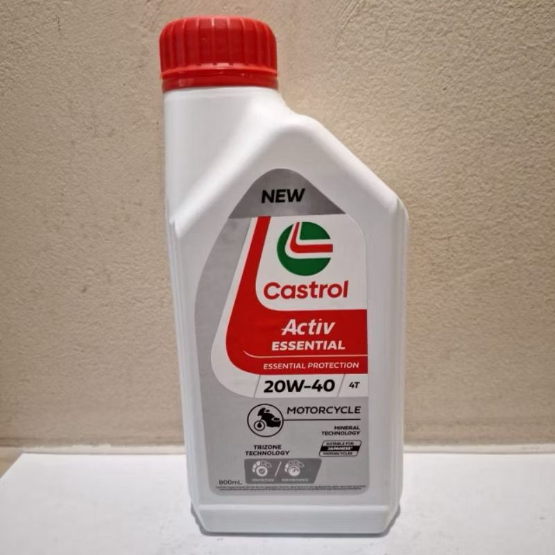 Jual Oli Motor NEW Castrol 4T 800 ml SAE 20W-40AT Kemasan Putih ...