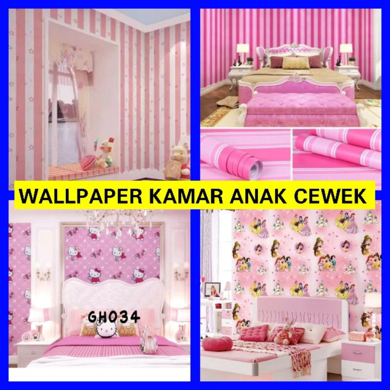 Jual Wallpaper Dinding Kamar Anak Cewek Aesthetic M2M MALL Wallpaper Dinding Pink Wallpaper ...